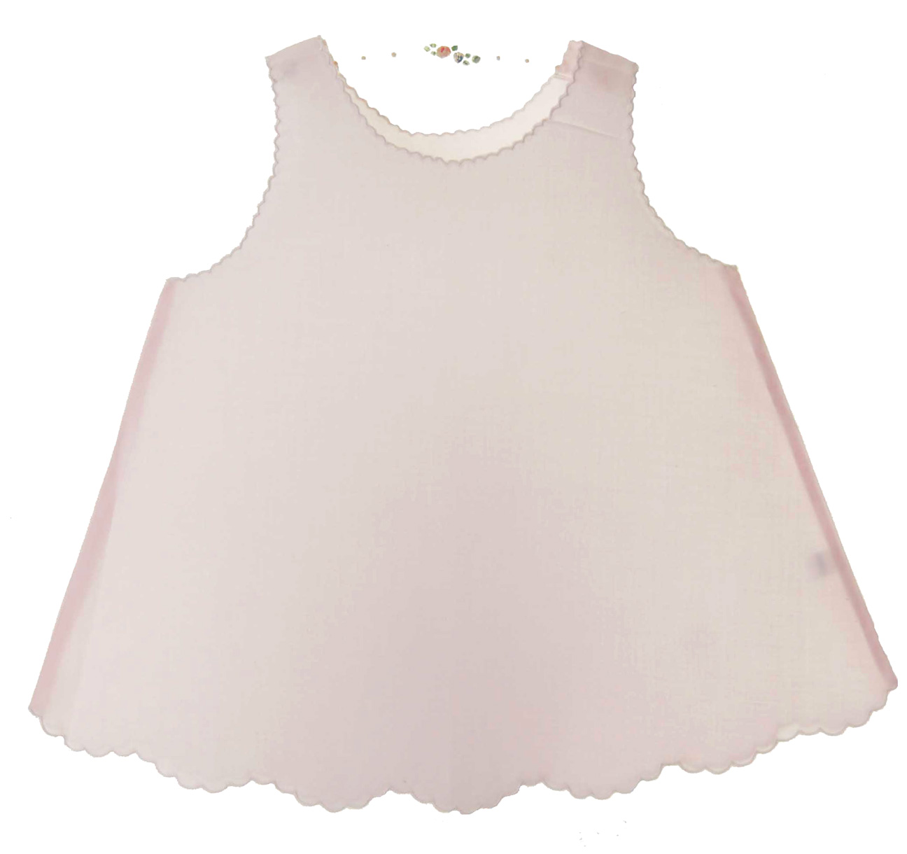 hand embroidered baby slip with scalloped trim,pink baby slip with ...