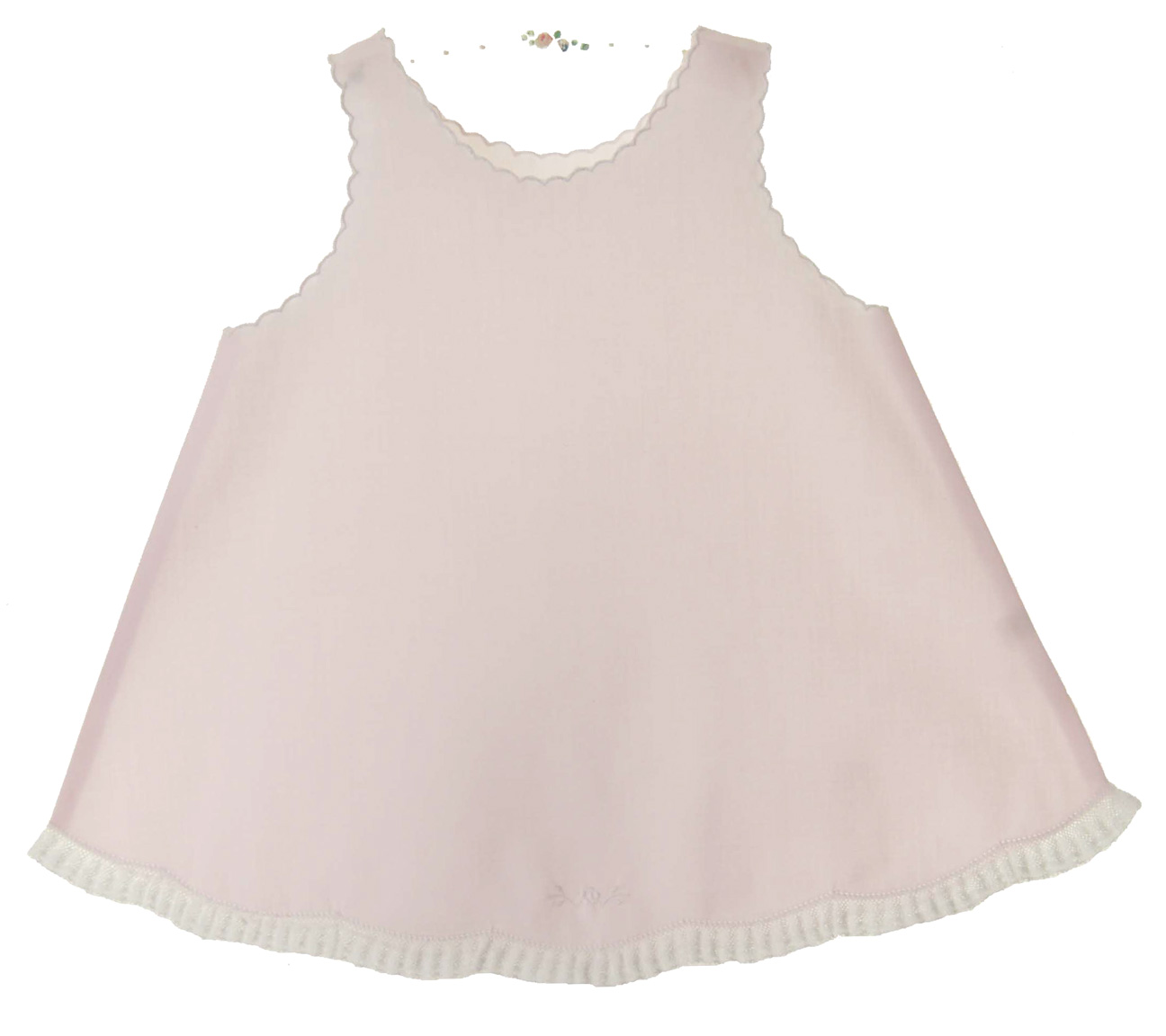 hand embroidered baby slip with lace trim,pink baby slip with lace trim ...