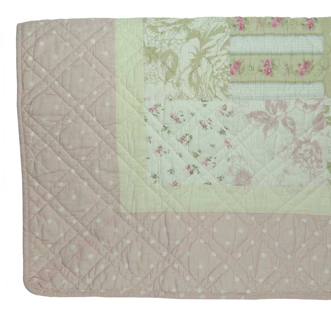 NEW Heirloom Style Pink Patchwork Print Quilt