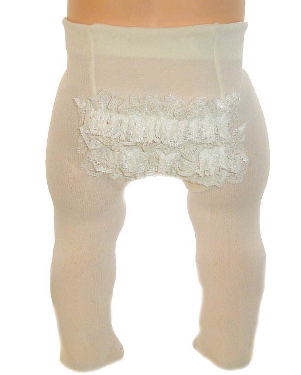NEW Ivory Ruffle Bottom Rhumba Tights for Babies