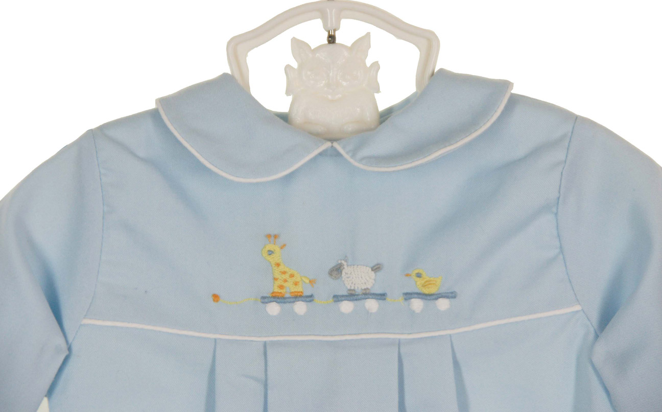 Petit Ami blue convertible gown to romper with matching hat,blue baby gown converts to romper ...