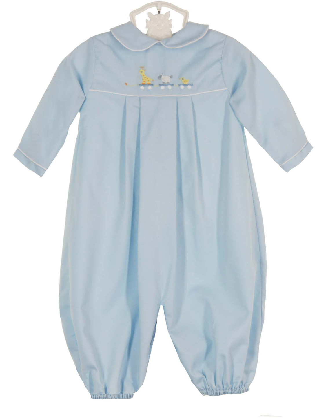 Petit Ami blue convertible gown to romper with matching hat,blue baby gown converts to romper ...