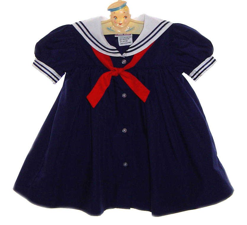 Petit Ami sailor dress,baby girls navy sailor dress,baby sailor suit ...