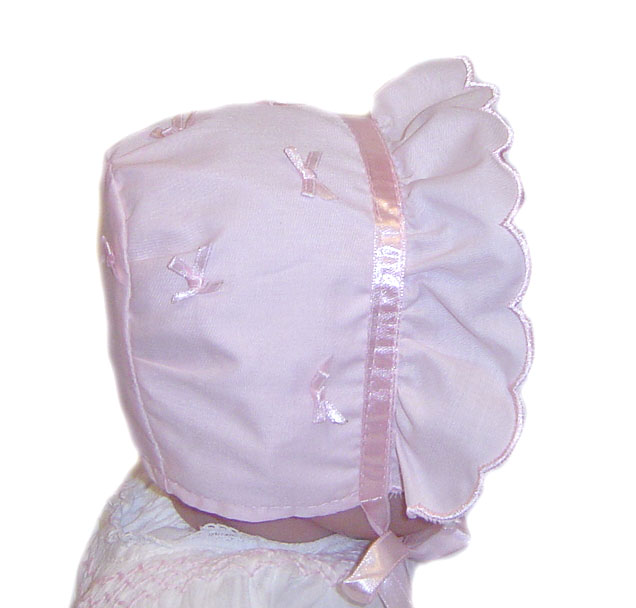 NEW Pink Bonnet with Tiny Pink Bows