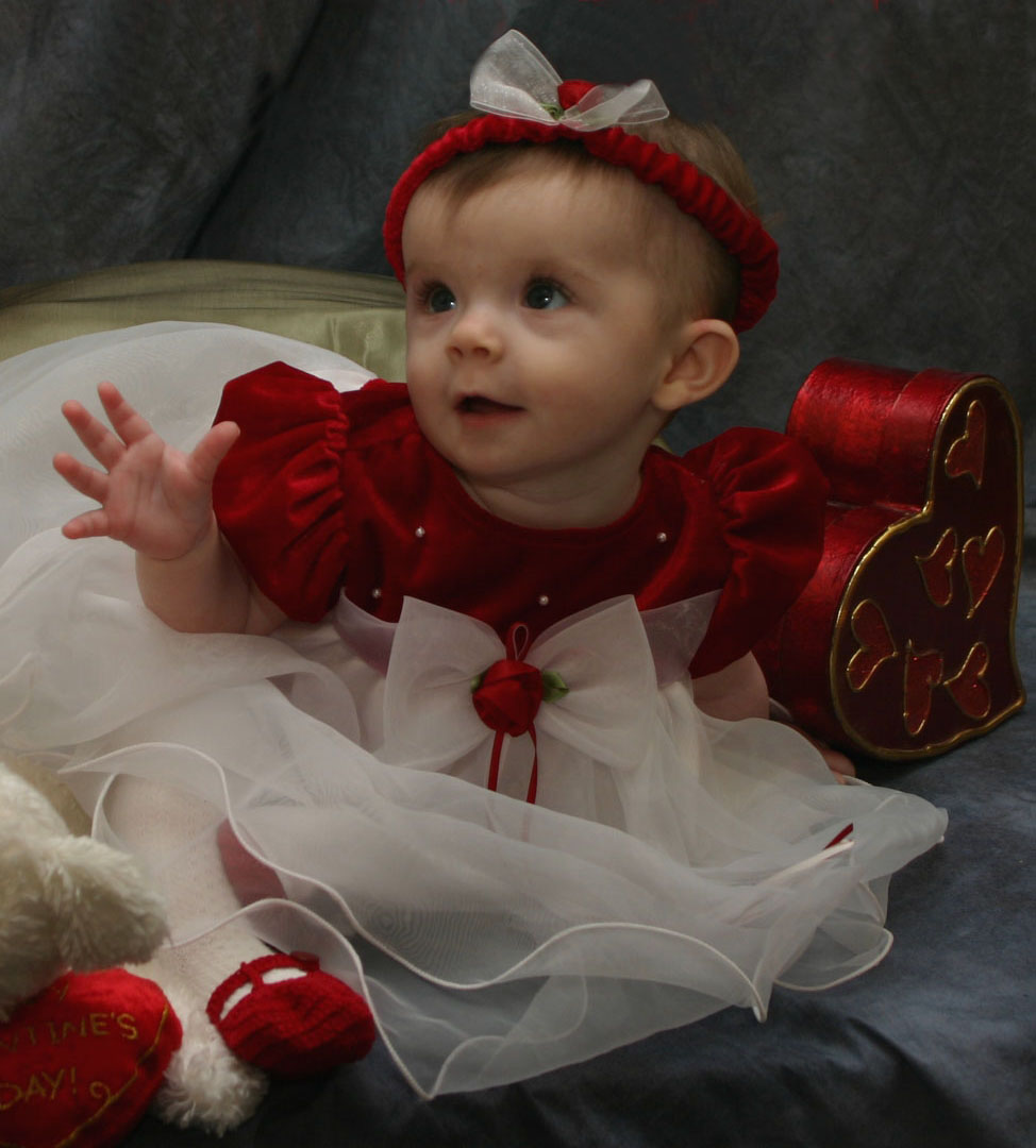 NEW Rare Editions Red Velvet Baby Dress with White Ruffled Organdy Skirt