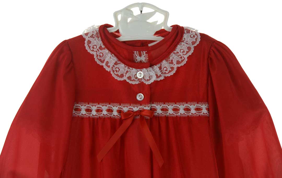 red peignoir set,toddlers Christmas nightgown and robe set,girls ...