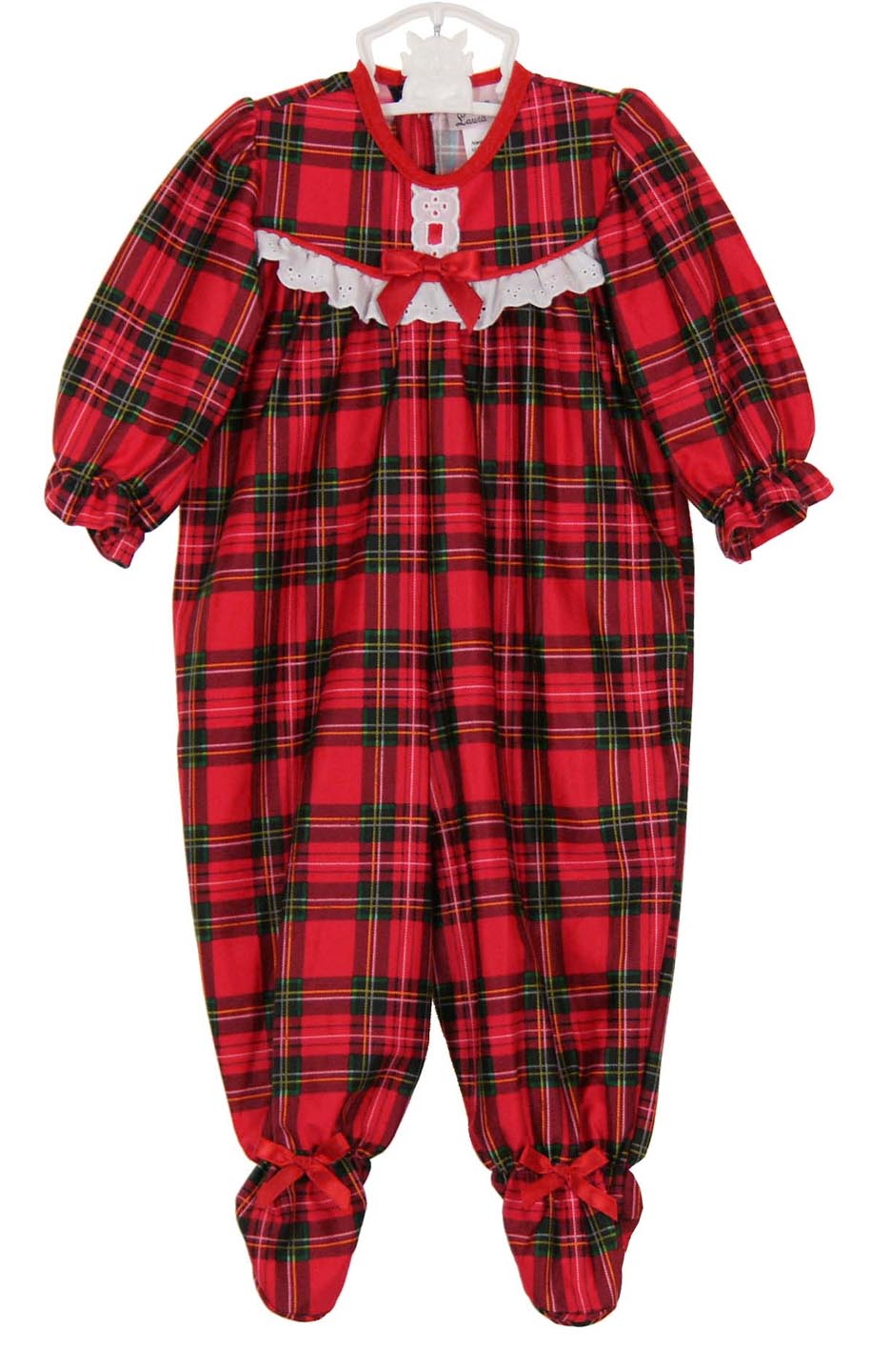NEW Red Plaid Footed Pajamas for Baby Girls