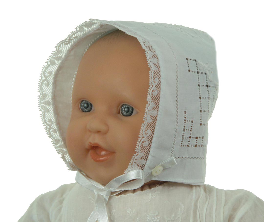 NEW Rosalina Lace Trimmed Hanky Bonnet with Delicate Openwork Design