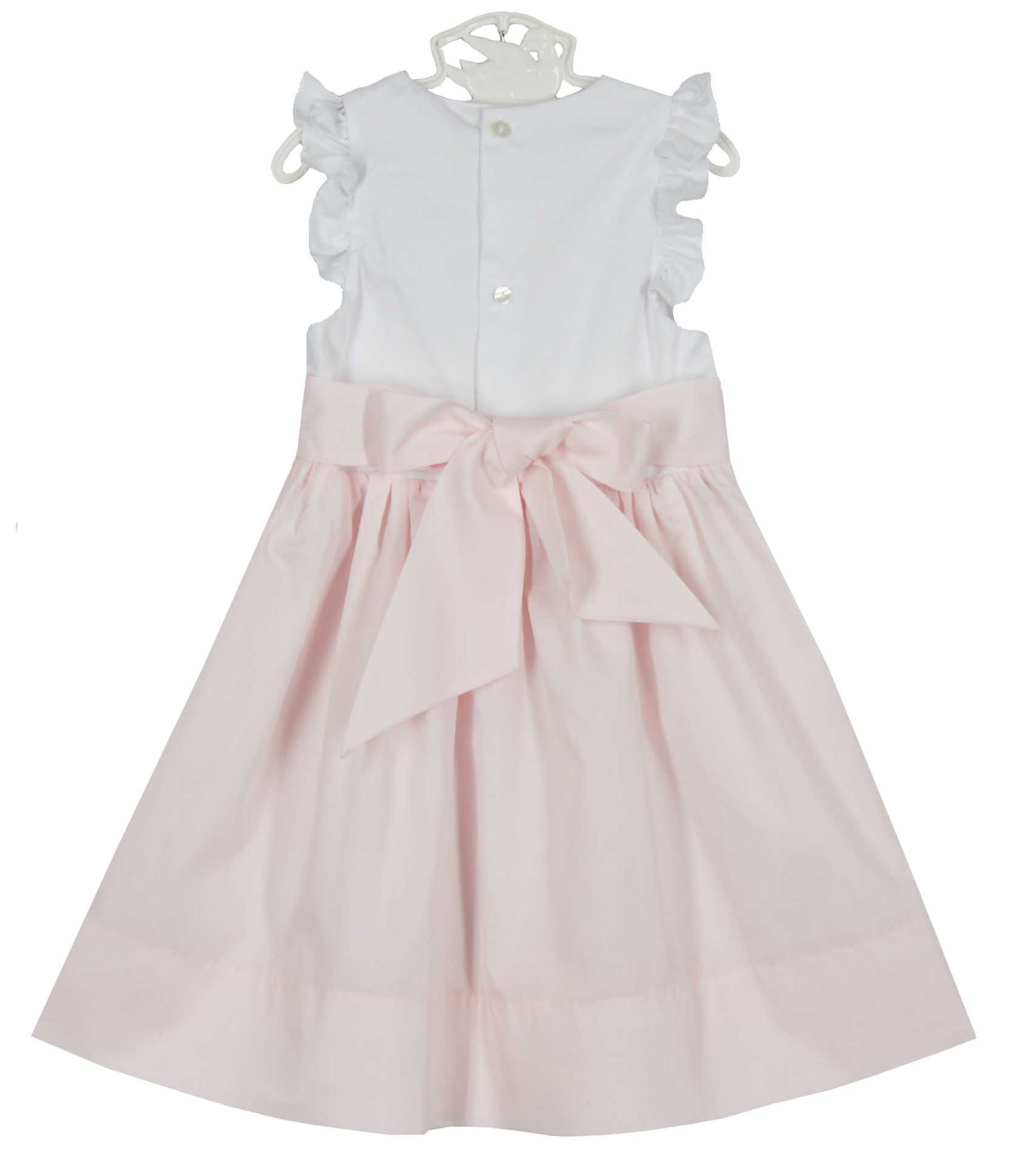 NEW Rosalina Pale Pink and White Dress with Delicate Floral Embroidery