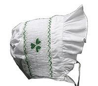 Rosalina,Irish smocked bonnet, baby bonnet with shamrocks, St. Patricks ...