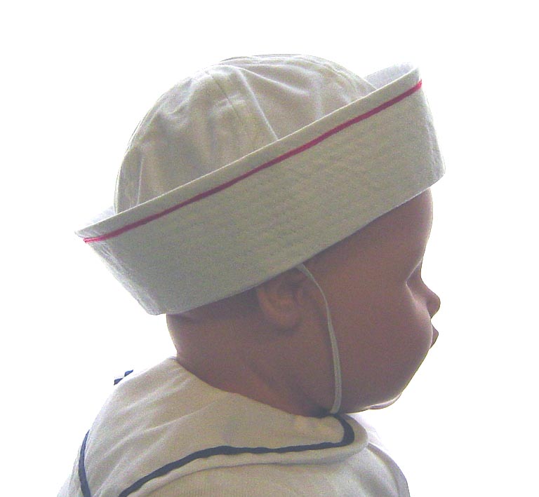 NEW Sailor Hat with Navy or Red Trim and Embroidered Anchor