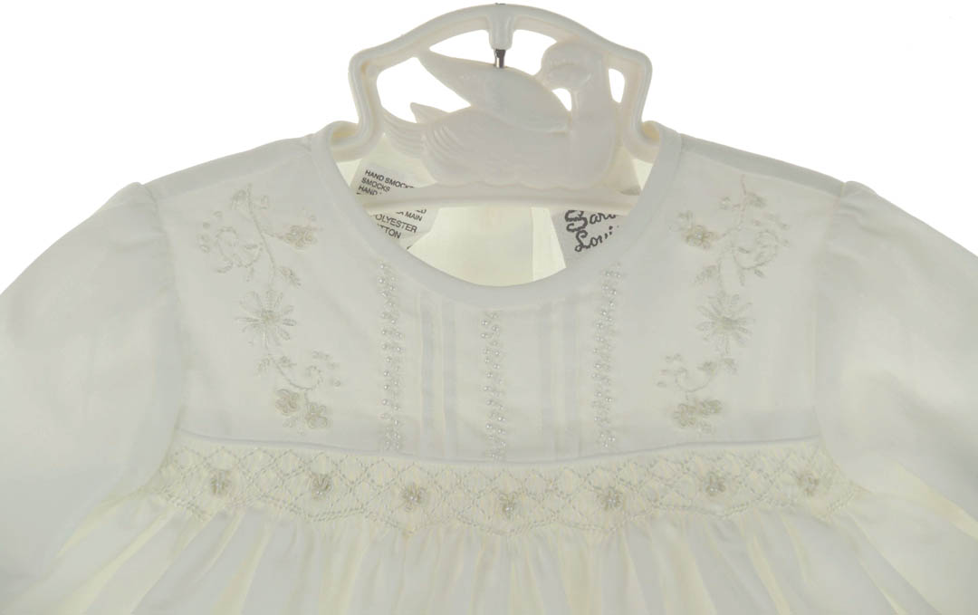NEW Sarah Louise Ivory Batiste Smocked Dress and Matching Bonnet with ...