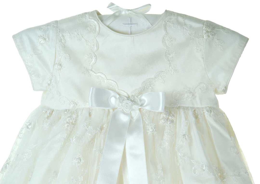 NEW Sarah Louise Ivory Silk Christening Gown with Exquisitely ...