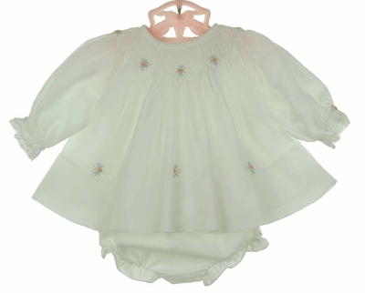 NEW Sarah Louise Pale Pink Voile Smocked Diaper Set with Embroidered ...