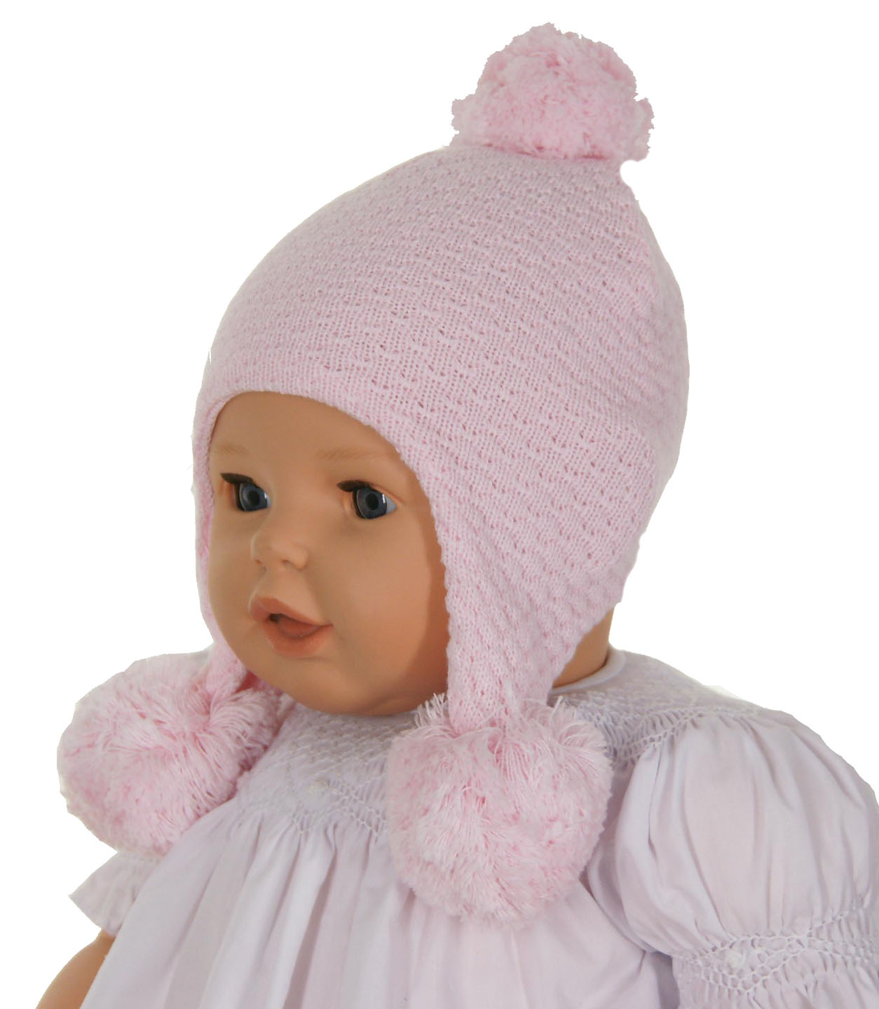 Sarah Louise pink cotton knit winter hat