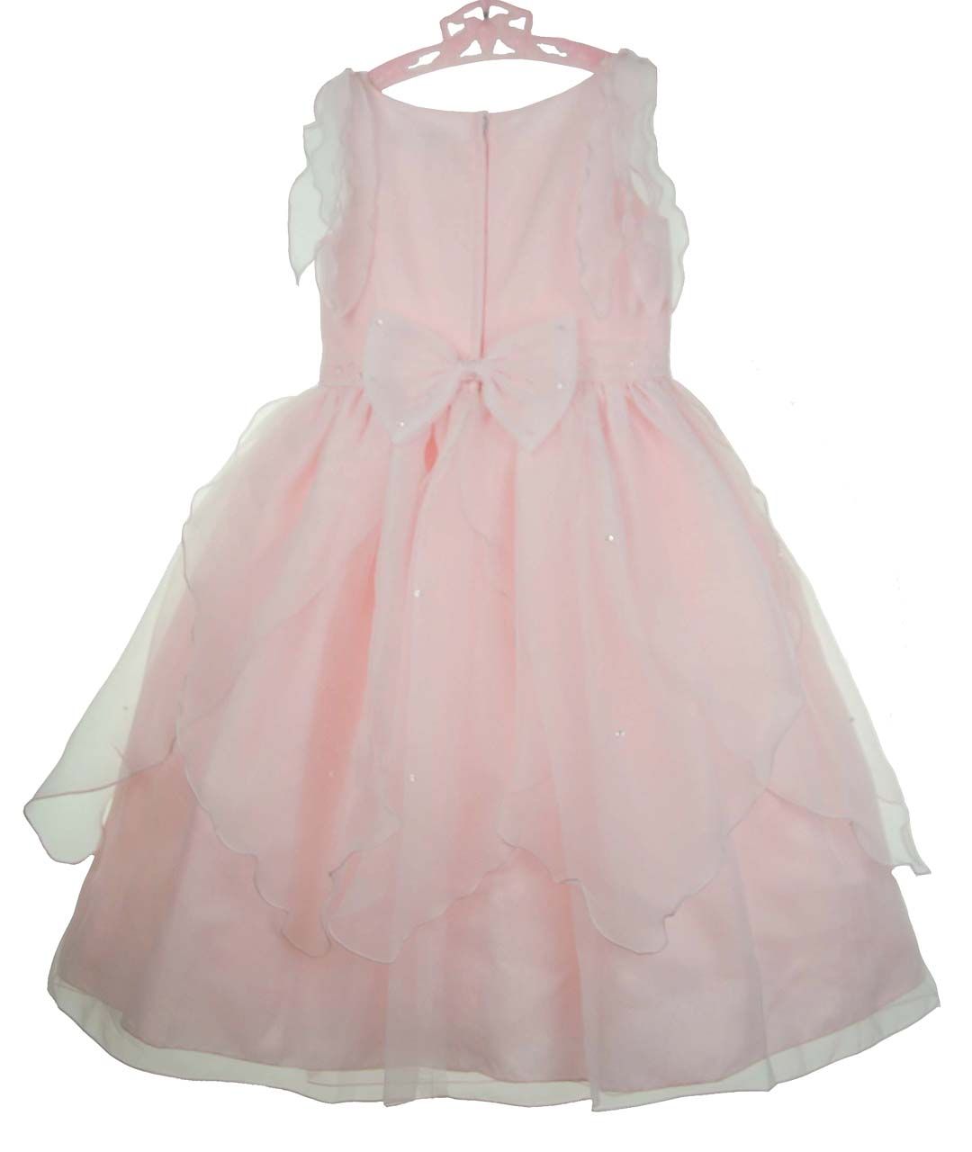 NEW Sarah Louise Pink Organdy Dress with Delicate Overlay and Sequins