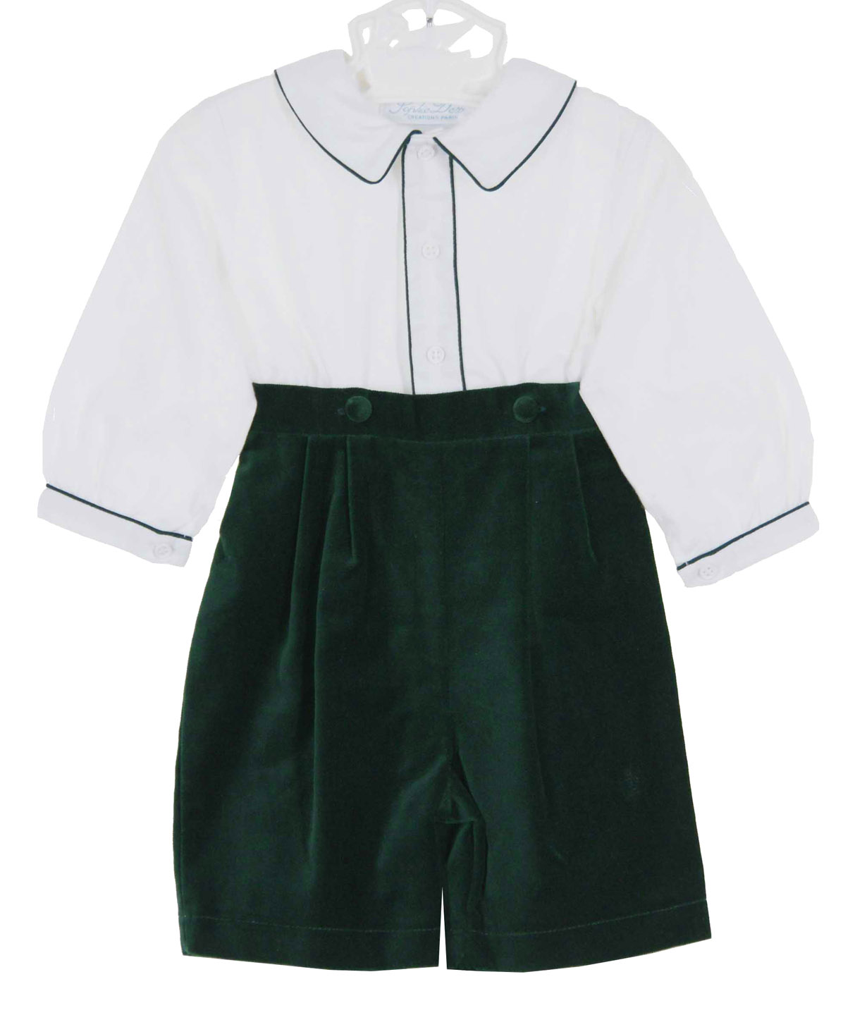 Sophie Dess green velvet shorts set,baby boys green velvet shorts set ...