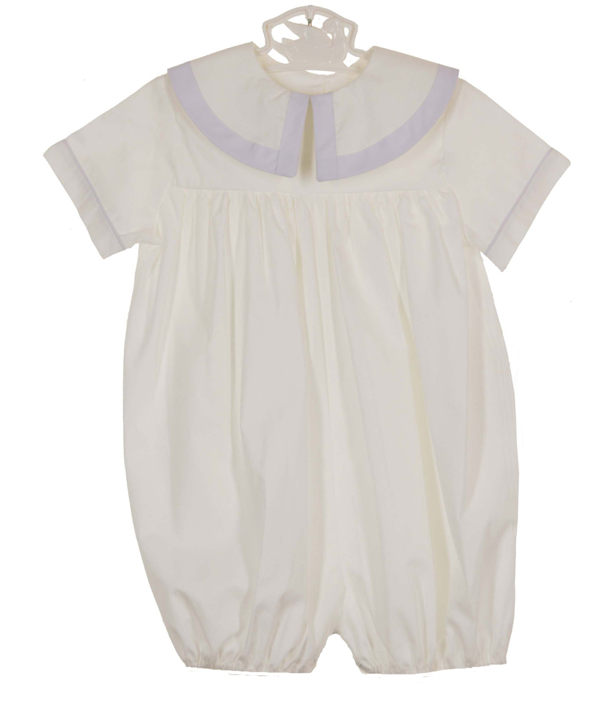 Victorian Heirlooms white cotton romper with lavender trim,toddler boys ...