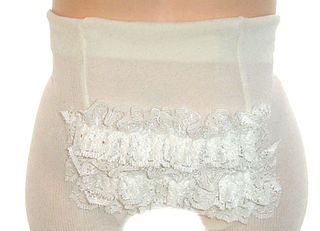 NEW White Ruffle Bottom Rhumba Tights for Babies