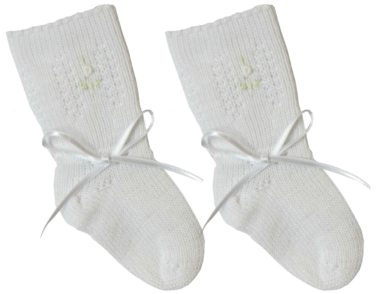 NEW Will'Beth Delicate Knit White Sock Style Booties with White ...