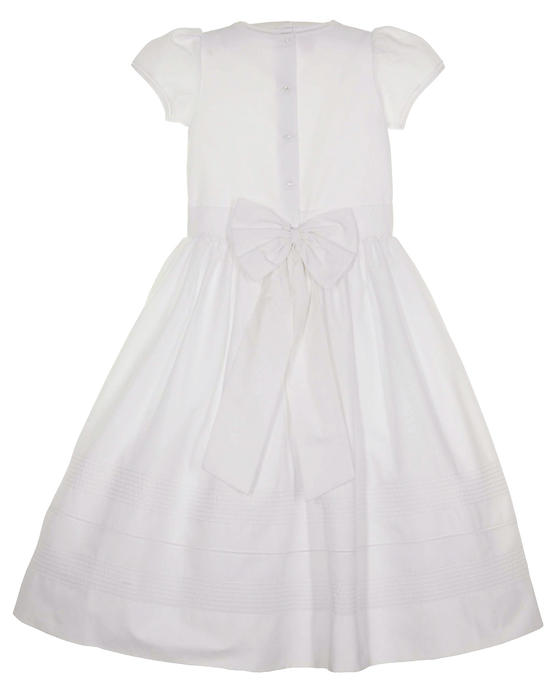 NEW Will'Beth White Batiste Dress with Rosebud and Pearl Clusters and ...