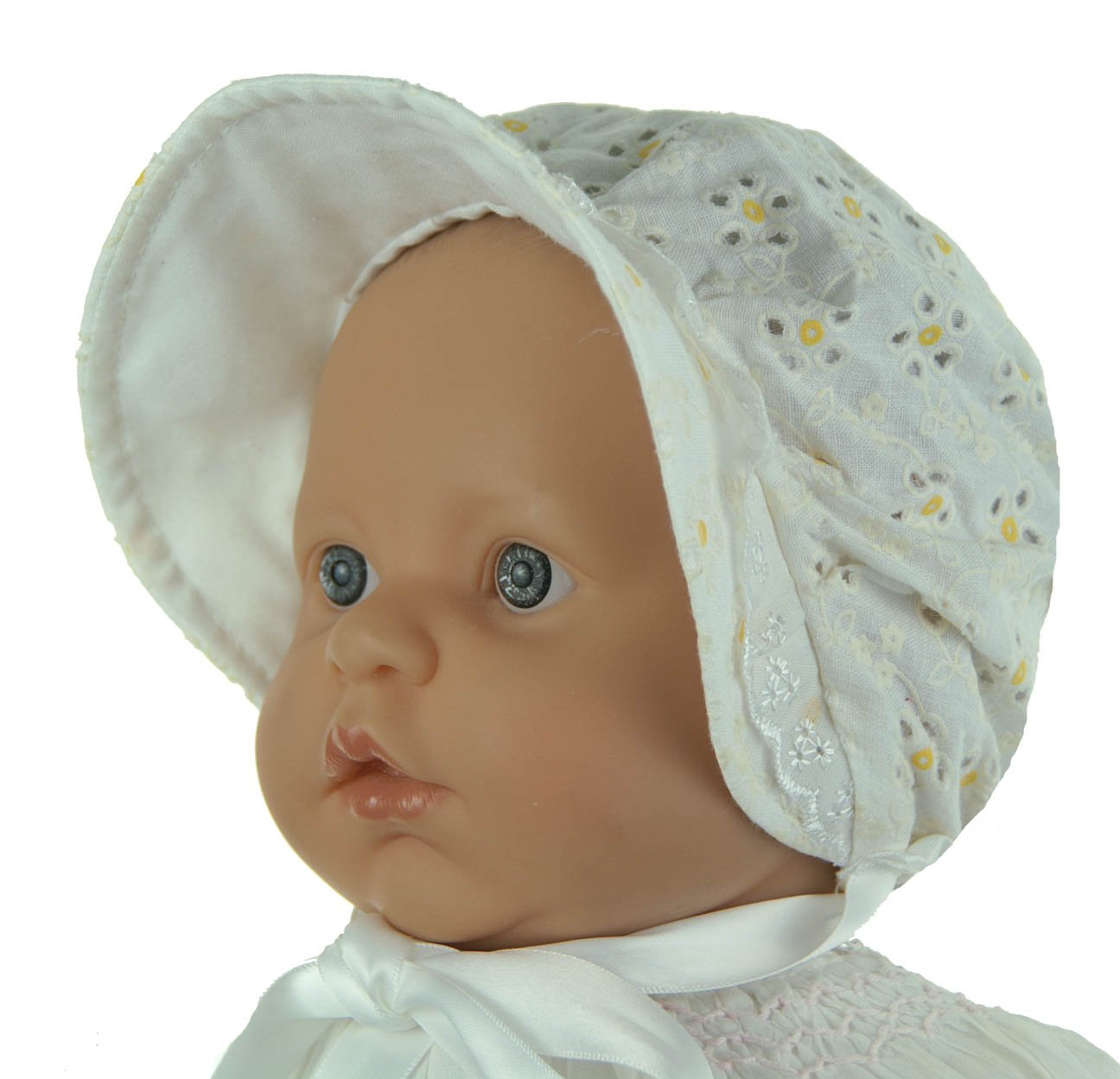 NEW Yellow and White Cotton Eyelet Sun Bonnet