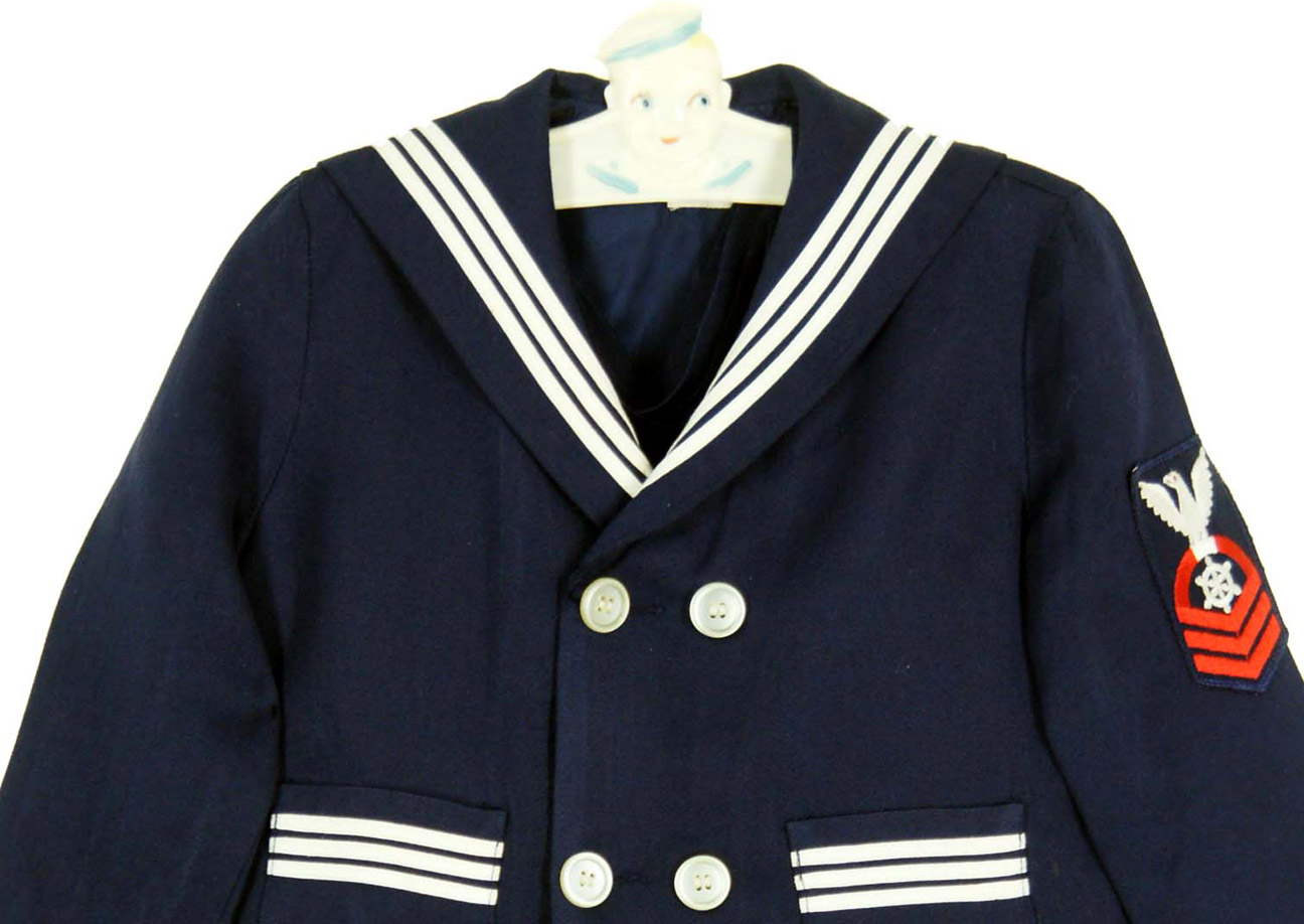 vintage navy sailor suit with double breasted jacket