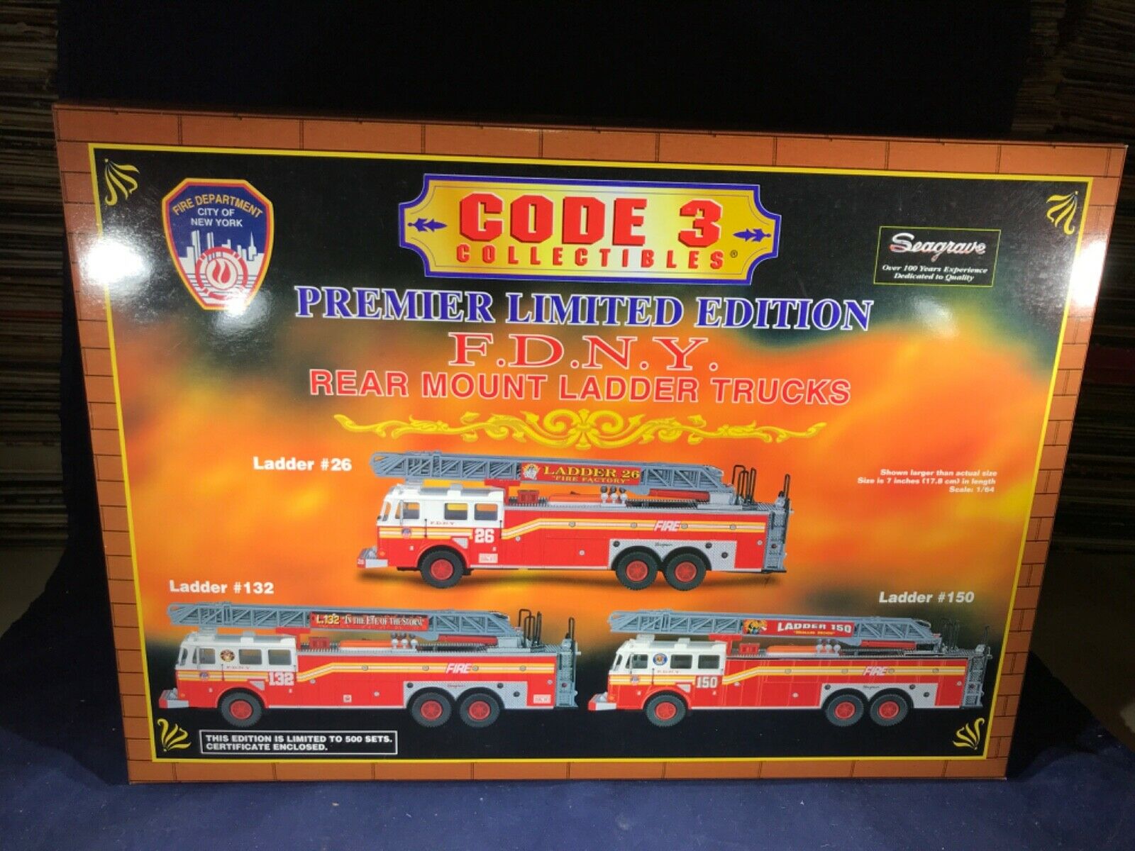 Code 3 FDNY Premier Rear Mount Ladder Trucks Series 1 Set (13006)