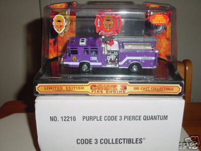 Code 3 Purple Pierce Quantum Paramedic Engine 1999 C3 Promotional (12210)