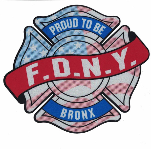 FDNY Bronx Firefighter Maltese Cross Reflective Decal Sticker (Free ...