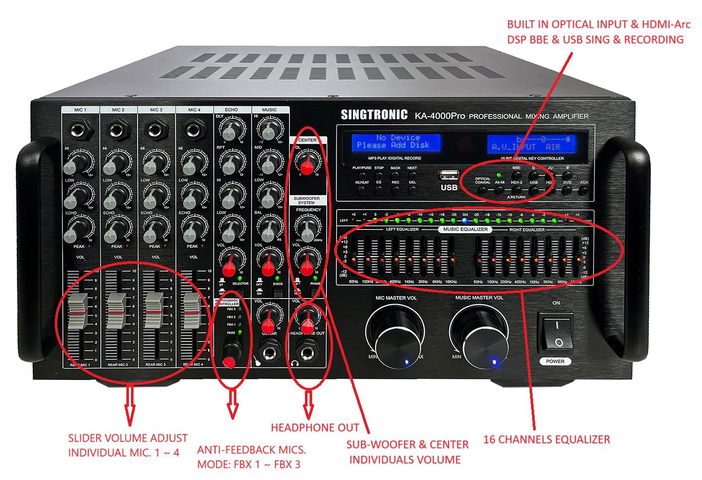 Singtronic KA-4000Pro Professional DJ 4000W Mixing Amp