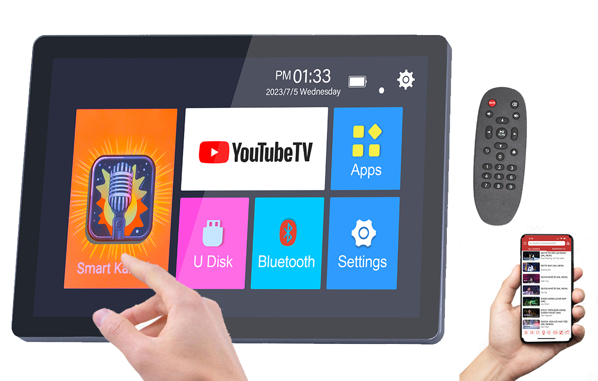 Singtronic KTV-15.6UHD Pro 16" Touch Screen Tablet Karaoke