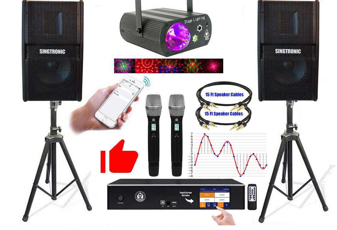 Professional 3000W Youtube Karaoke System Built in 3.5" Touch Screen