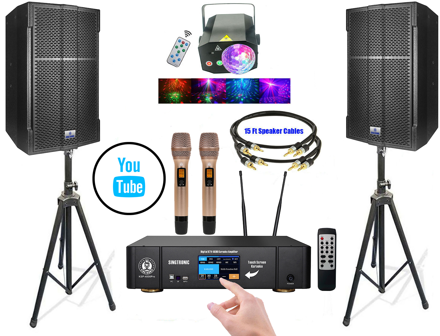 4000W YouTube Karaoke System w/ Floor Speakers