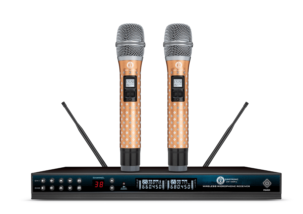 300 Channels Dual UHF Wireless Microphone Karaoke System