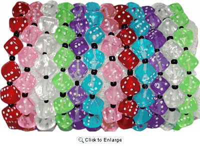 Dice Bracelet Set - 1 Dozen Small Dice Beads - Assorted Colors - Bunco ...