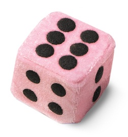 Large Pink Plush Dice - Bunco Supplies