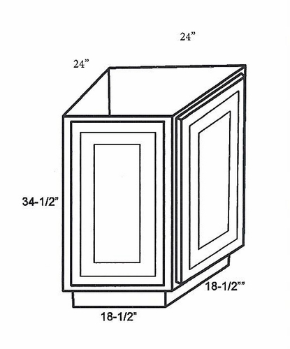 AB24: Angled Base End Cabinet: Norwich Slab RTA Kitchen Cabinet