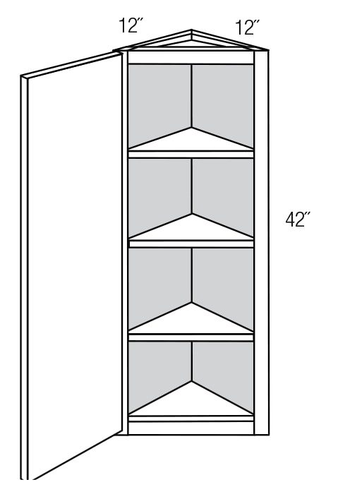 AW42: Wall Angle End Cabinet: Dover RTA Kitchen Cabinet