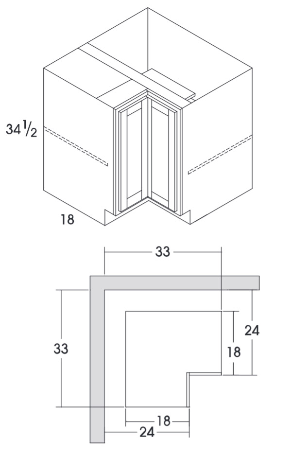 BER33: Easy Reach Corner Base Cabinet: Dartmouth Brownstone Kitchen Cabinet