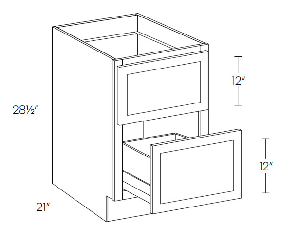 Elegant Dove DDC18X21: 21" Deep Desk Drawer Cabinet: Pre-Assembled ...