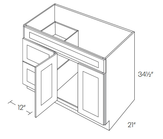 Elegant Ocean V42DL: Vanity Base Cabinet, Left Drawers: Pre-Assembled ...