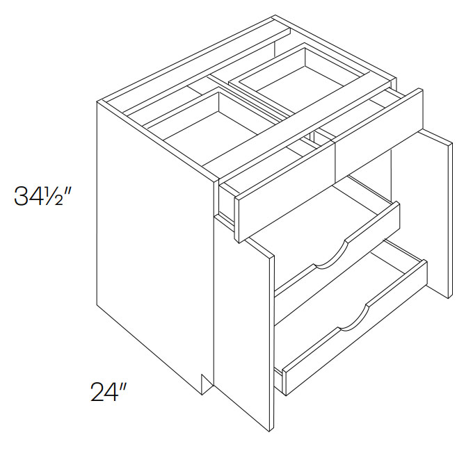 Elegant White B42-POS2: 2 Door, 2 Drawer Base Cabinet With 2 Pull Out ...