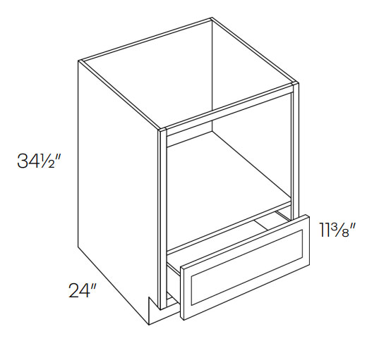 Elegant White MCB24: Microwave Base Cabinet: Pre-Assembled Kitchen Cabinets
