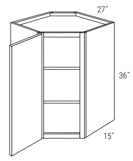 Essex Truffle WDC2736: Wall Diagonal Corner Cabinet: RTA Kitchen Cabinets