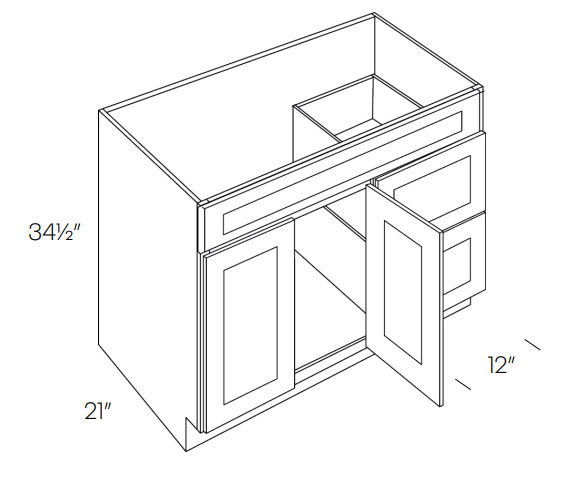 Fashion White V36DR: Vanity Base Cabinet, Right Drawers: Pre-Assembled ...