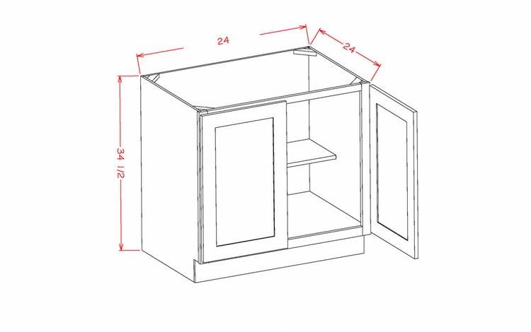 Forevermark Petit Sand FB24: Full Height Base Cabinet: RTA Kitchen Cabinets