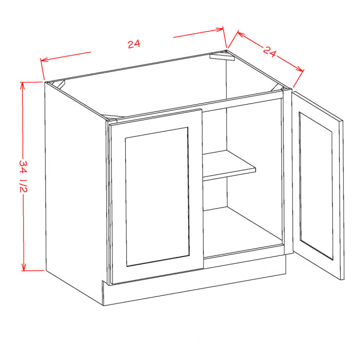 Forevermark Petit Sand FB24: Full Height Base Cabinet: RTA Kitchen Cabinets