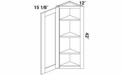 Kabinet King Armor White Oak Angle End Wall Cabinets