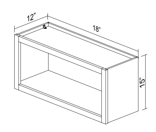 Kabinet King Armor White Oak Open Wall Cabinets